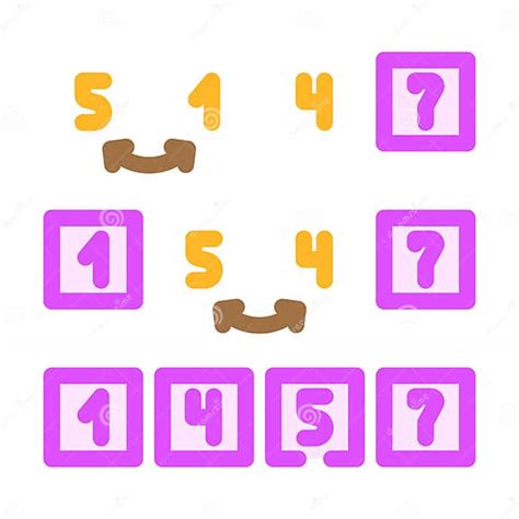 Insertion Sort Algorithm Color Icon Vector Illustration Stock