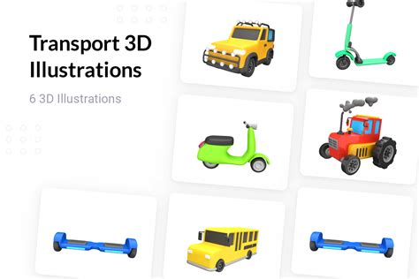 Transport 3d Illustration Pack 6 Free Download Vehicle 3d Illustrations Iconscout