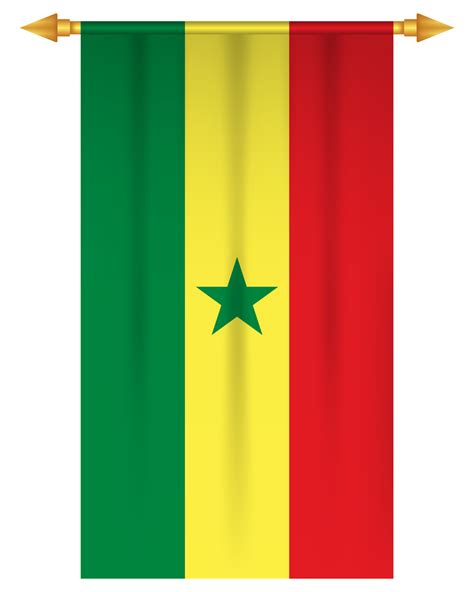 Senegal Flag Vertical Pennant Isolated 34332052 Png