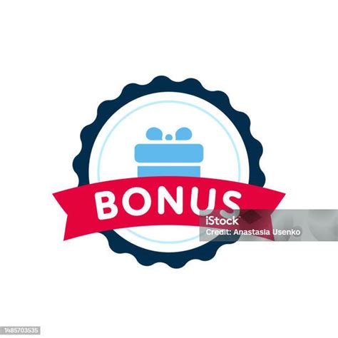 보너스 메시지 기호입니다 벡터 현대 컬러 그림입니다 흰색 배경에 분리된 선물 상자가 있는 빨간 리본에 단어가 있는 톱니바퀴