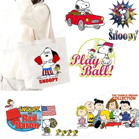애니메이션 스누피 의류 열 접착 패치 아이언 온 Diy 전송 티셔츠 소녀 소년 의류 패치 Aliexpress
