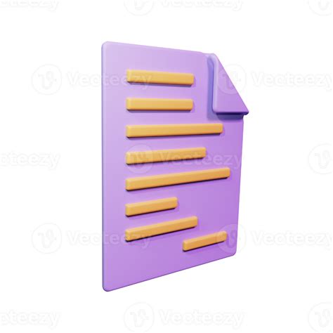 3d Render Document Icon Illustration 26421117 Png