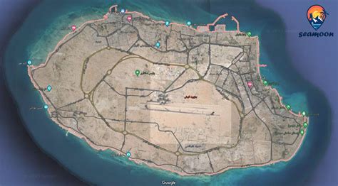 نقشه جزیره کیش کامل هوایی از بالا گوگل مپ