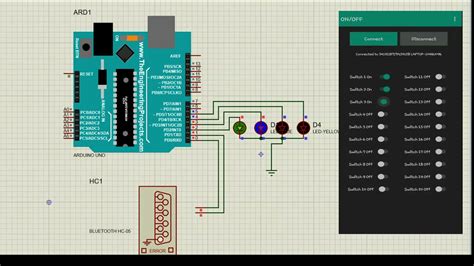 Home Automation Using Arduino And Bluetooth Module HC 05 In Proteus