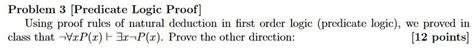 Solved Problem 3 Predicate Logic Proof Using Proof Rules