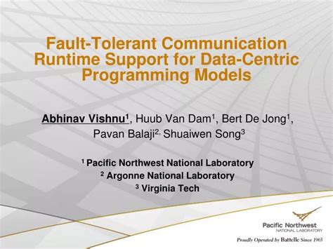 Ppt Fault Tolerant Communication Runtime Support For Data Centric