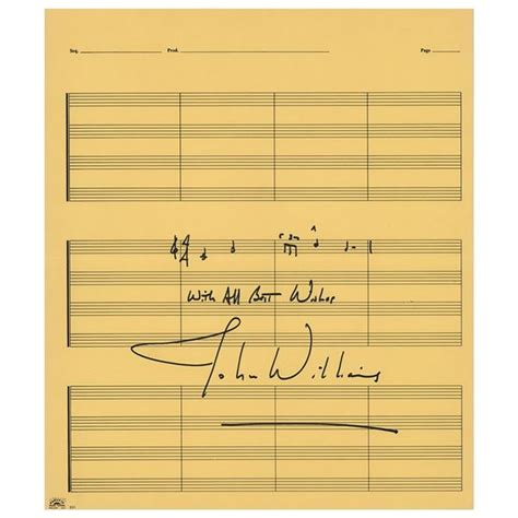 Star Wars John Williams Autograph Musical Quotation Signed
