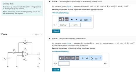 Solved Part A Calculating The Output Voltage Of An Inverting