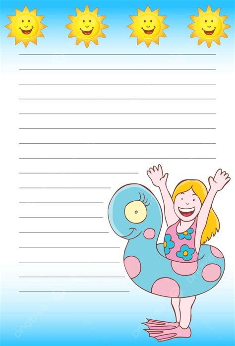 girl swimming notepad write vector paper vector write vector paper