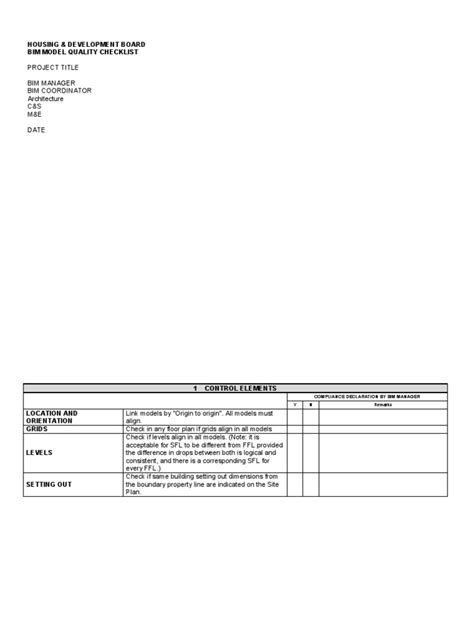04 Hdb Bim Model Quality Checklist Jun17 Pdf Wall Architectural