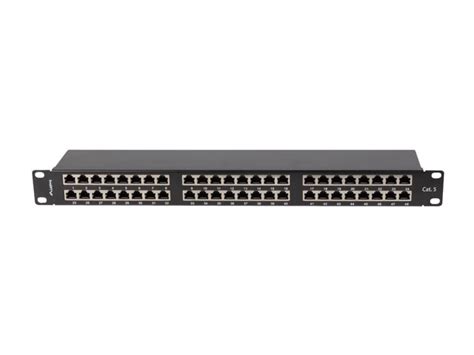PATCH PANEL 48 PORT 1U 19 CAT 5E FTP WITH CABLE ORGANIZER SHIELDED BLACK LANBERG Lanberg
