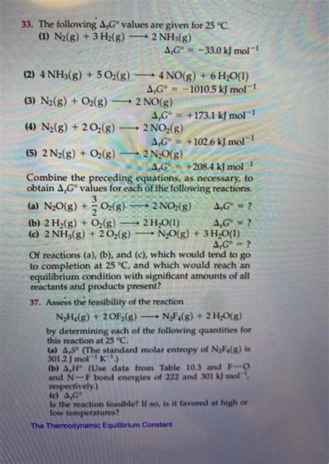 Solved The Following A G Values Are Given For C Chegg