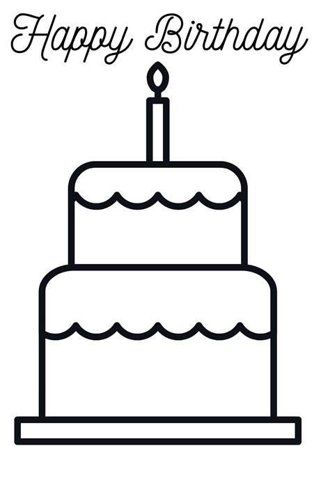 7 Beautiful Coloring Pages Of Birthday Cakes Printable Cards