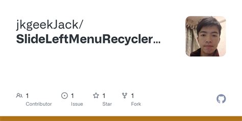 GitHub JkgeekJack SlideLeftMenuRecyclerView