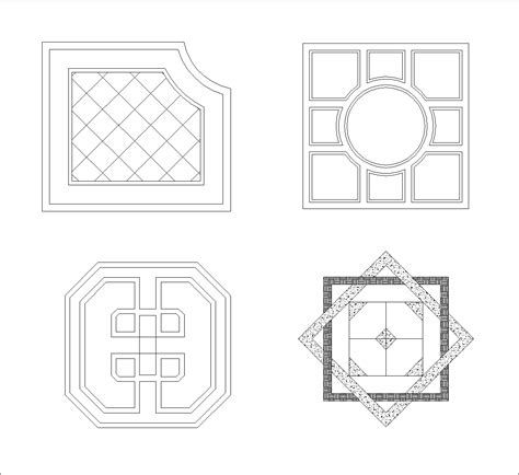 Geometric Floorings Dwg Cad Block Free Download