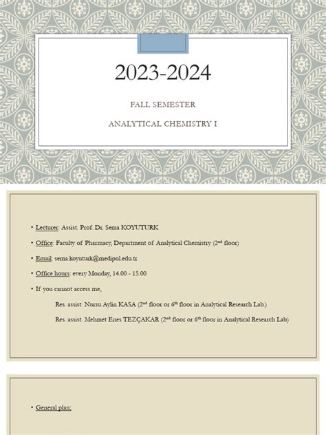 Analytical Chemistry I Intro Pdf