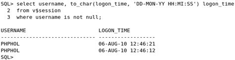 Using PHP With Oracle Database G