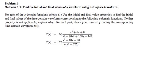 Solved Problem 1 Outcome 15 Find The Initial And Final