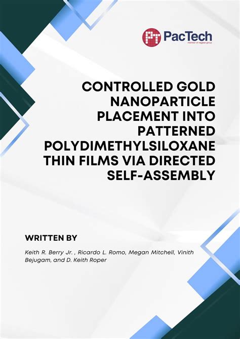 Controlled Gold Nanoparticle Placement Via Self Assembly