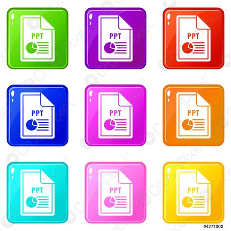 File PPT Icons 9 Set Stock Vector 4271000 Crushpixel