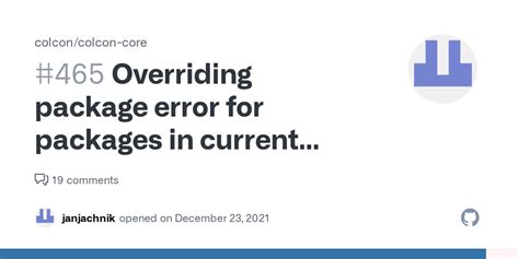 Overriding Package Error For Packages In Current Workspace · Issue 465