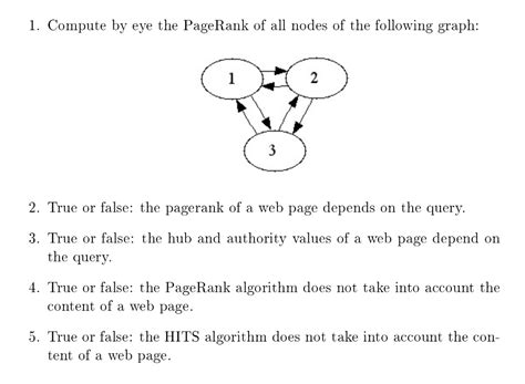 Solved 1 Compute By Eye The Pagerank Of All Nodes Of The