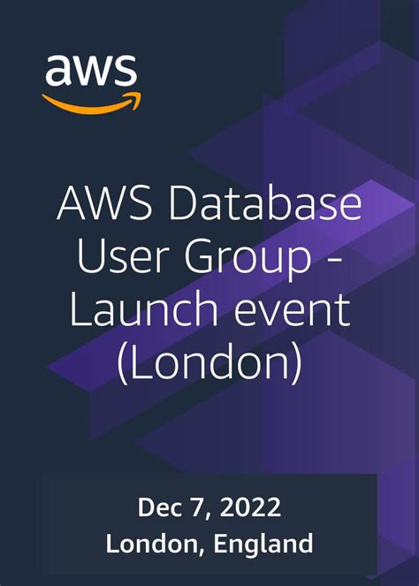 Simon Cunningham On Linkedin Aws Database User Group Launch Event