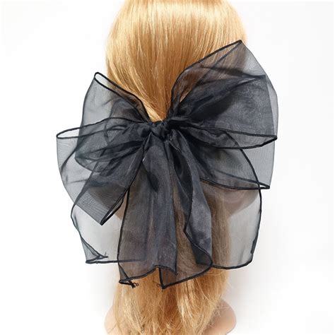 Accessories Very Big Translucent Hair Bow Organdy Layered