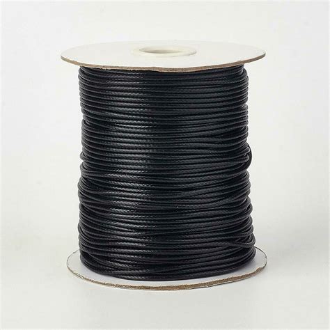 5m Waxed Cord Black 2mm