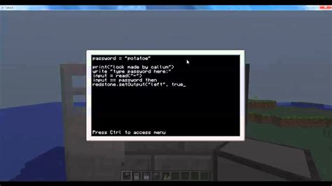How To Make A Door Lock On Minecraft Using Computercraft Youtube