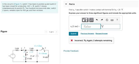 Solved In The Circuit In Figure 1 Switch 1 Has Been In