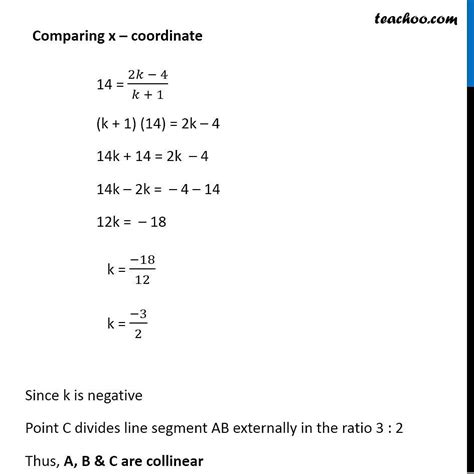 Example 8 Using Section Formula Prove That Three Points