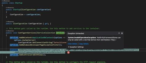 C Problems With Identityuser Role Core Stack Overflow