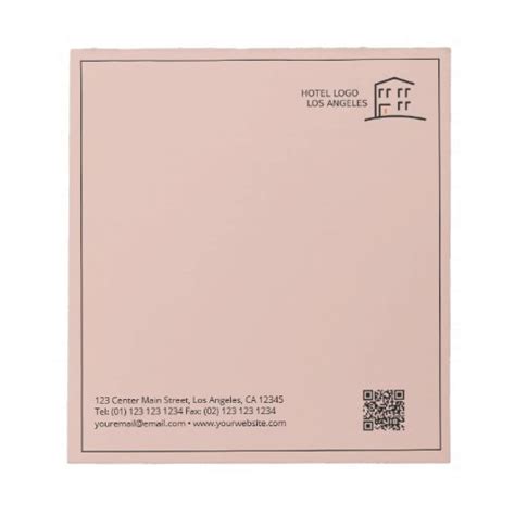 Qr Code Business Logo Promotional Pink Notepad Zazzle