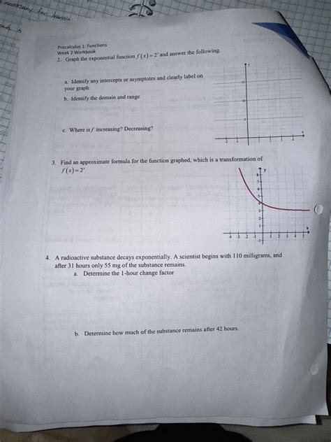 Solved Precalculus 1 Functionsweek 2 ﻿workbook2 ﻿graph The