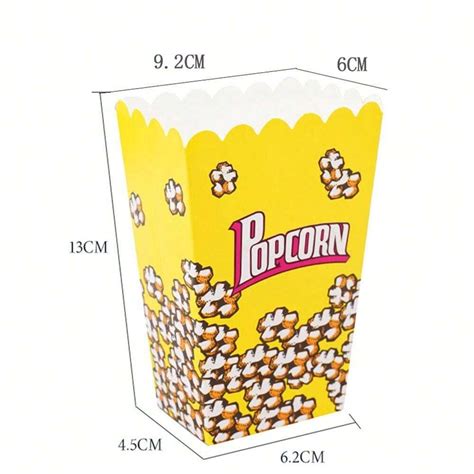 6 Pcs Bag Foldable Disposable Pop Corn Boxes Packaging Fashion Paper Popcorn Box Food Packaging