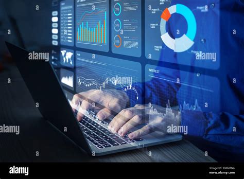 Analyst Working With Financial Report And Business Analytics Dashboard On Laptop Computer To