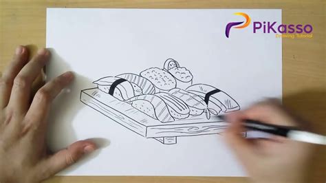 How To Draw Sushi Step By Step Youtube