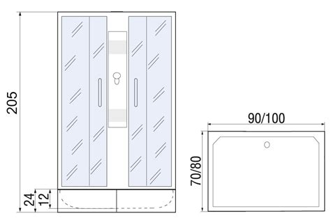 Душевая кабина River Quadro 100/80/24 MT без крыши прямоугольная ...