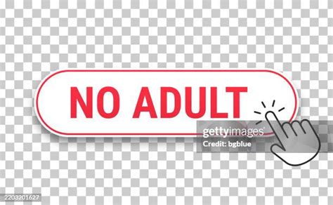 No Adult 3d Click Web Button With Hand Cursor On Blank Background High Res Vector Graphic