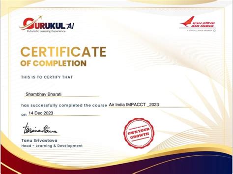 Shambhav Bharati On Linkedin Certificate For Completion Of Training🎉