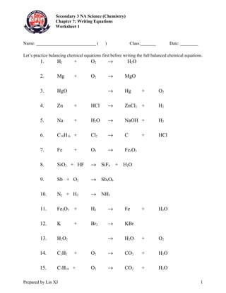 Equations Writing Ws DOC