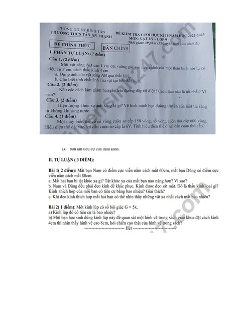 Lí 1 Sdfa Sinh Học 9 Studocu