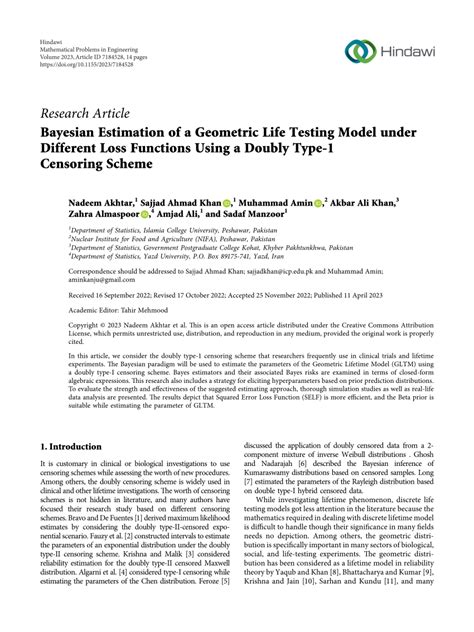 pdf bayesian estimation of a geometric life testing model under