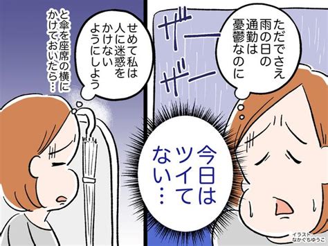 雨の日の電車内トラブル濡れたままのレインコートを着た人が隣に来て散々な目に泣 さらに ftn