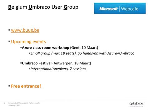 Umbraco Cms Microsoft Web Platform Installer Ppt