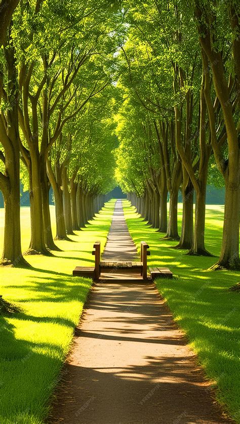 Tall Leafy Trees Stretches Into The Distance Premium Ai Generated Image