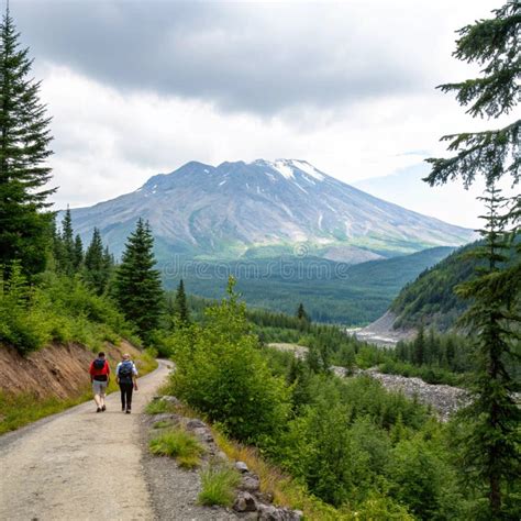 Nature Path To Mount St Helens Hiking Trail Stock Illustration
