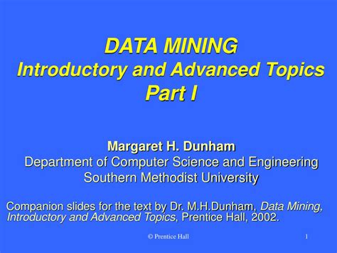 Ppt Data Mining Introductory And Advanced Topics Part I Powerpoint
