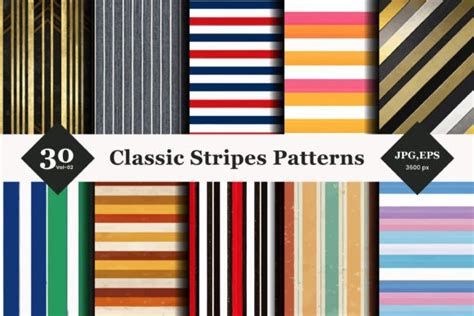 Classic Stripes Seamless Patterns 02 Graphic By Tridraw · Creative Fabrica